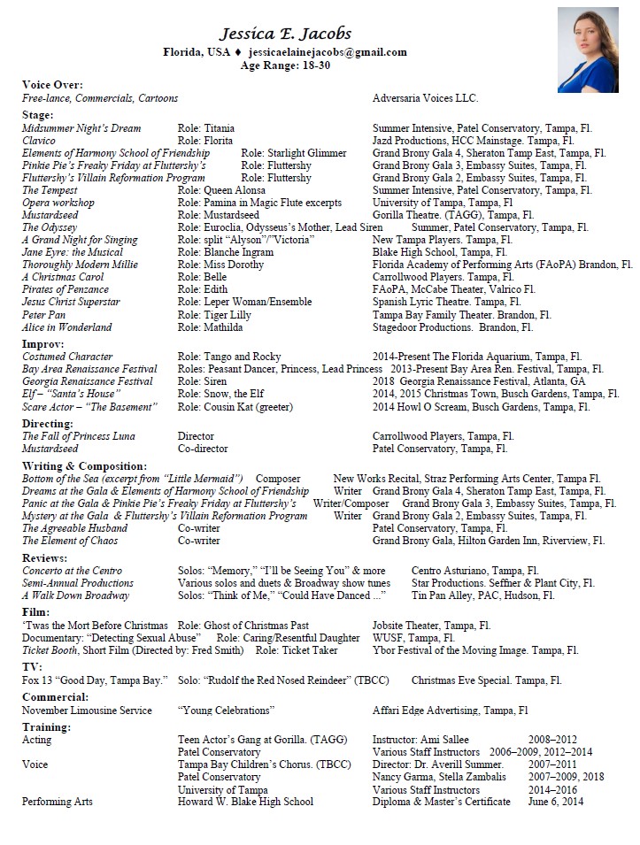 Resume – Jessica Elaine Jacobs